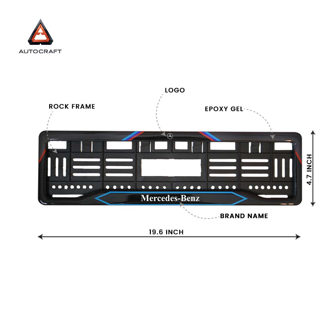 Car Number Plate Gel Frame - Benz - Red and Blue – Autocraft